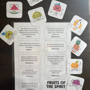 Fruits of the Spirit Bible Verse Matching | Bible Busy Book Printable ...