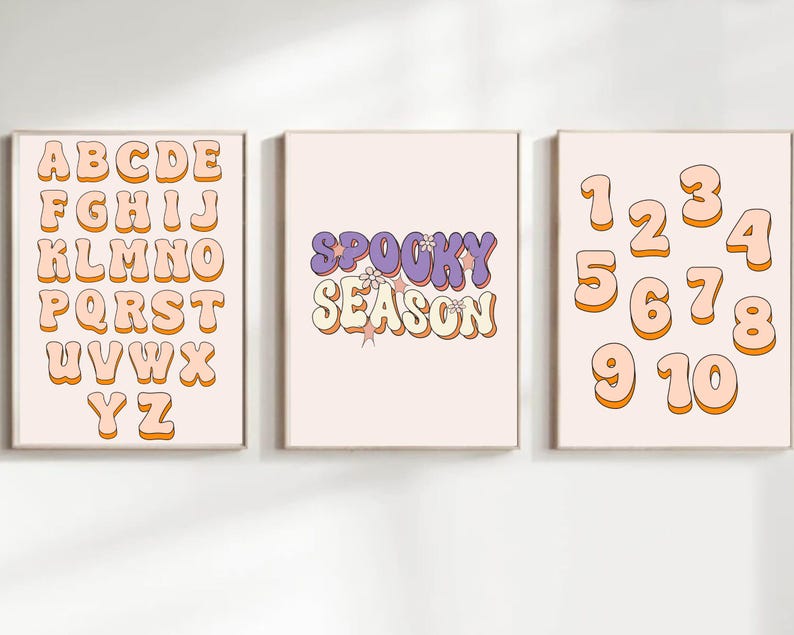 14 Retro Groovy Halloween Classroom Posters Halloween Bulletin Board ...