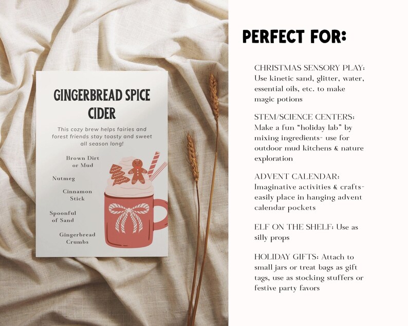Christmas Mud Kitchen Potion Cards | Holiday Pretend Play Recipes ...