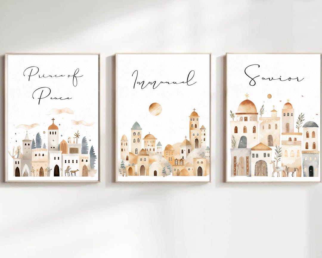 City of Bethlehem Christmas Art Prints Set of 3 | Prince of Peace ...