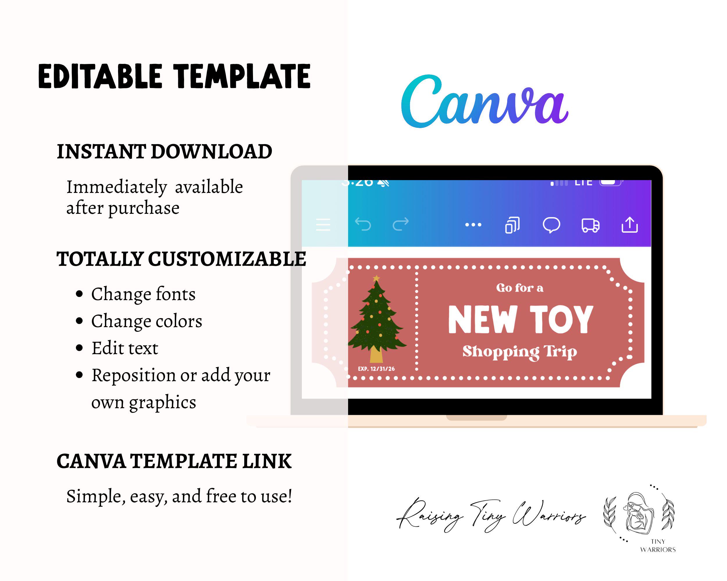 Personalized Christmas Coupon Book: Printable Holiday Reward Cards for ...