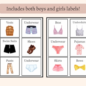 Kids Clothing Labels Printable | Montessori Visual Pictures for Kids ...
