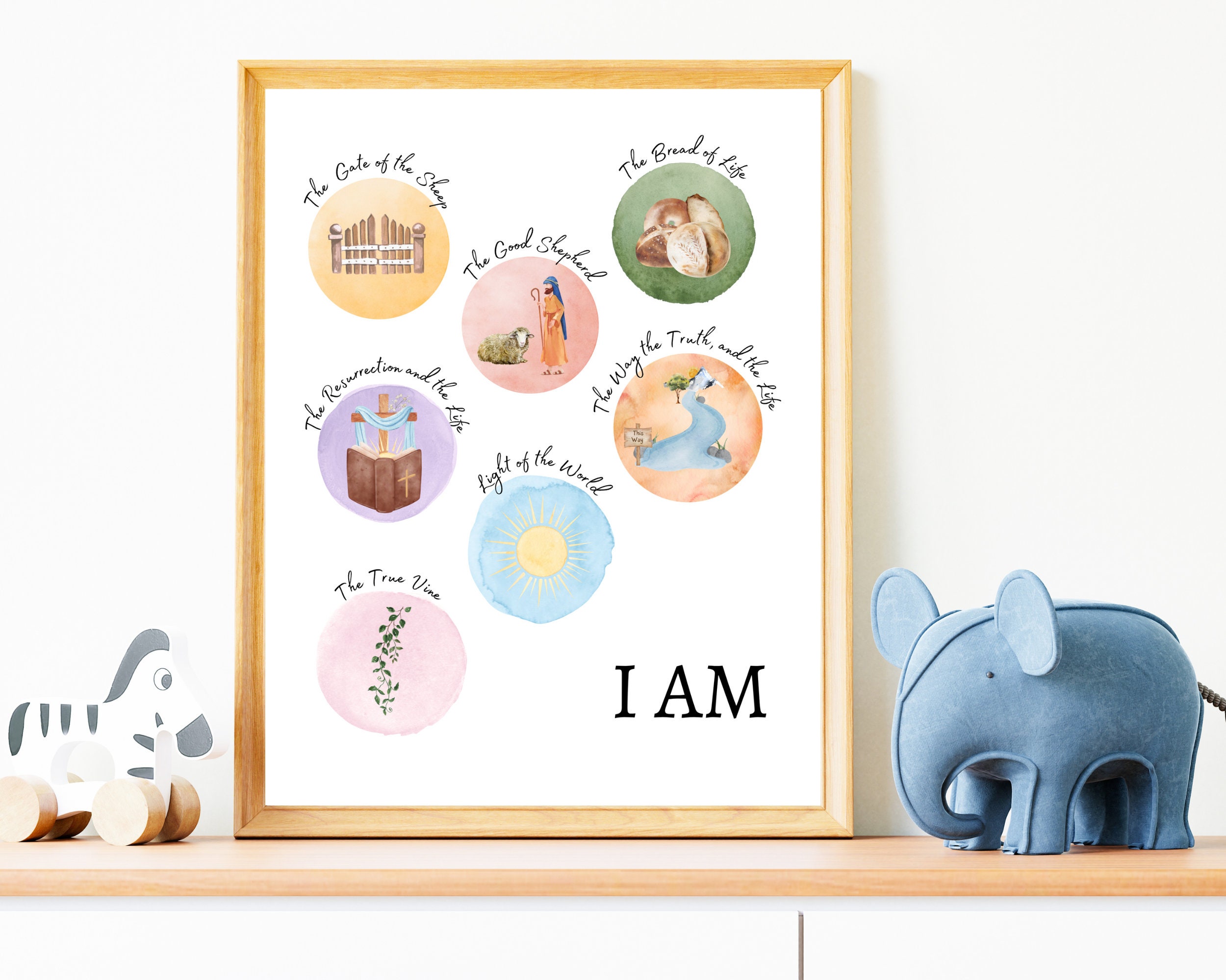 I Am Statements of Jesus Christian Wall Art Print Kids Bible Verse Wall ...