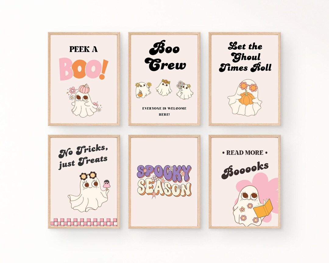 14 Retro Groovy Halloween Classroom Posters Halloween Bulletin Board ...