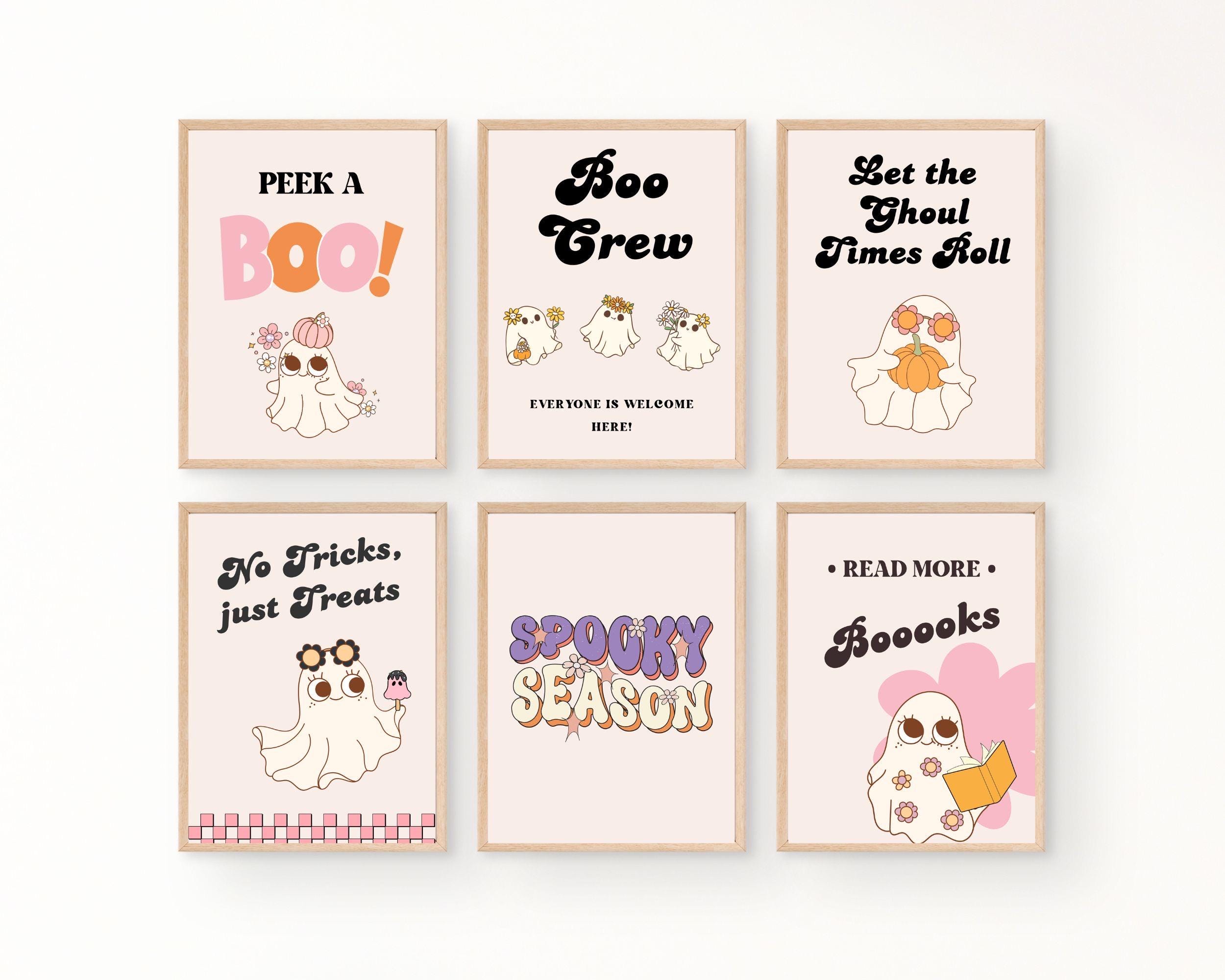 14 Retro Groovy Halloween Classroom Posters Halloween Bulletin Board ...