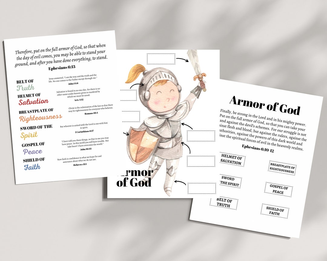 Armor of God Busy Book: Christian Preschool Activity, Ephesians 6 (PDF ...