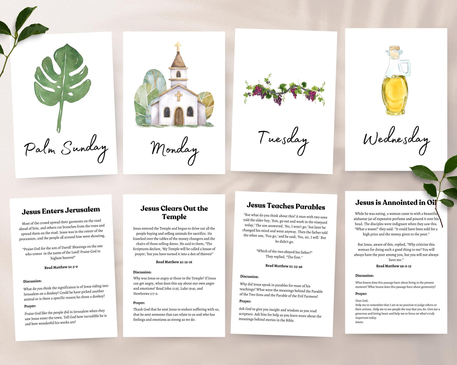 Easter Story Cards: Jesus-centered Holy Week Countdown Devotional for ...