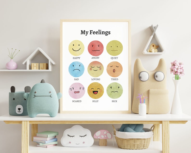 Feelings Chart for Kids Printable Social Emotional Learning Calming ...