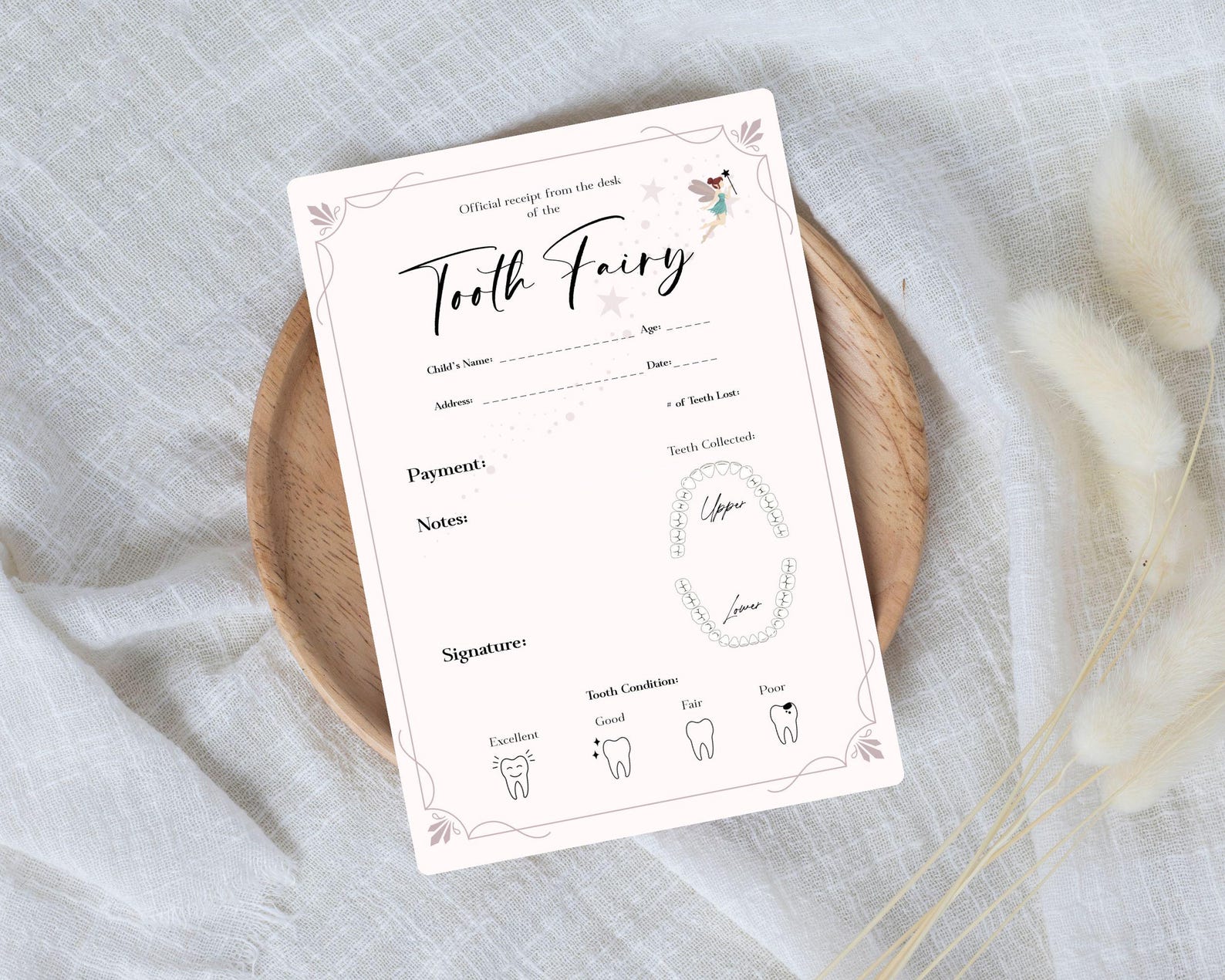 Printable Tooth Fairy Letter | First Lost Tooth Certificate Keepsake ...