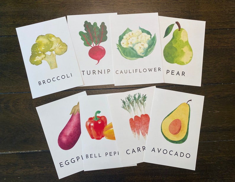 32 Fruits and Vegetables Flashcards Farmers Market Montessori ...