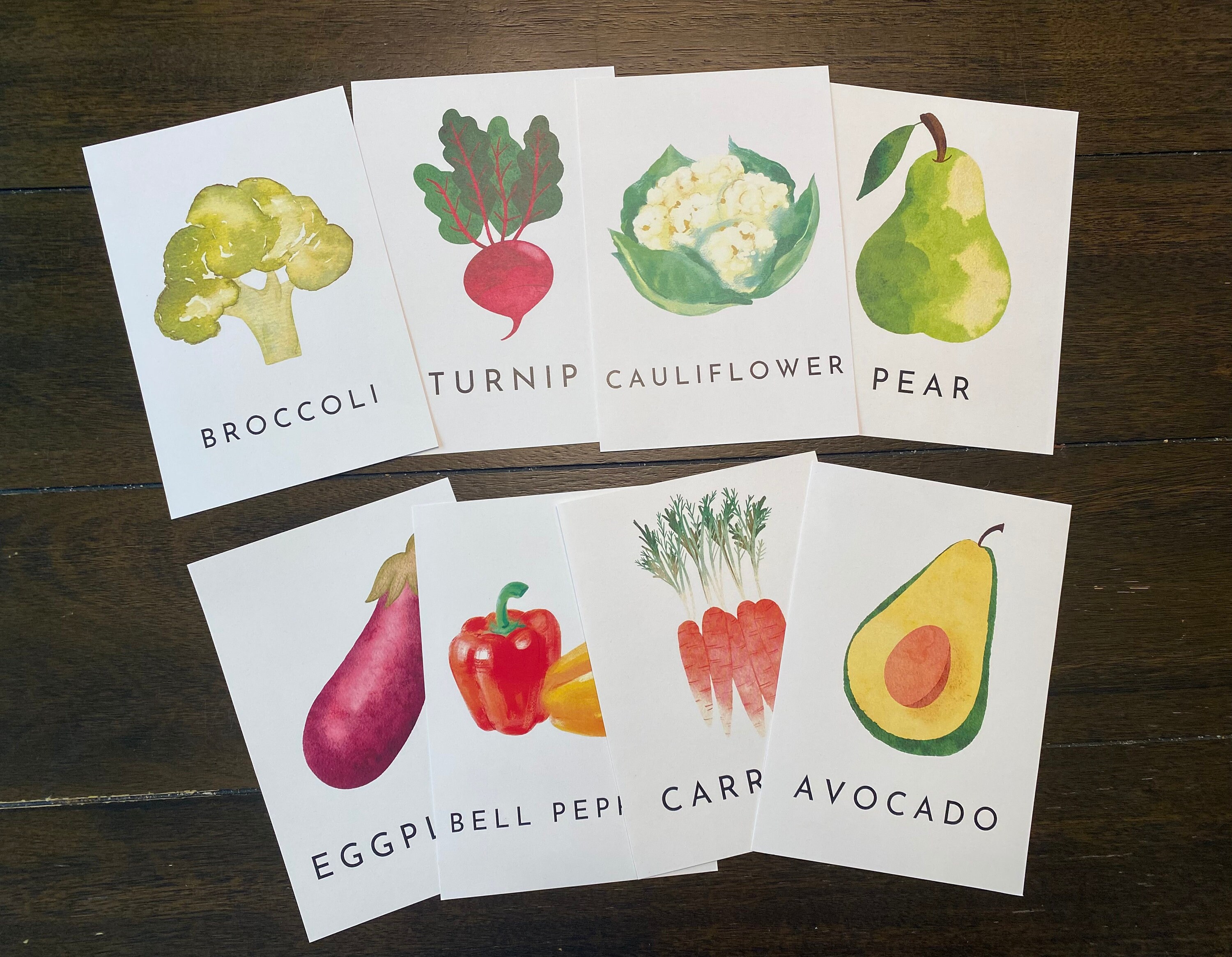 32 Fruits and Vegetables Flashcards Farmers Market Montessori ...