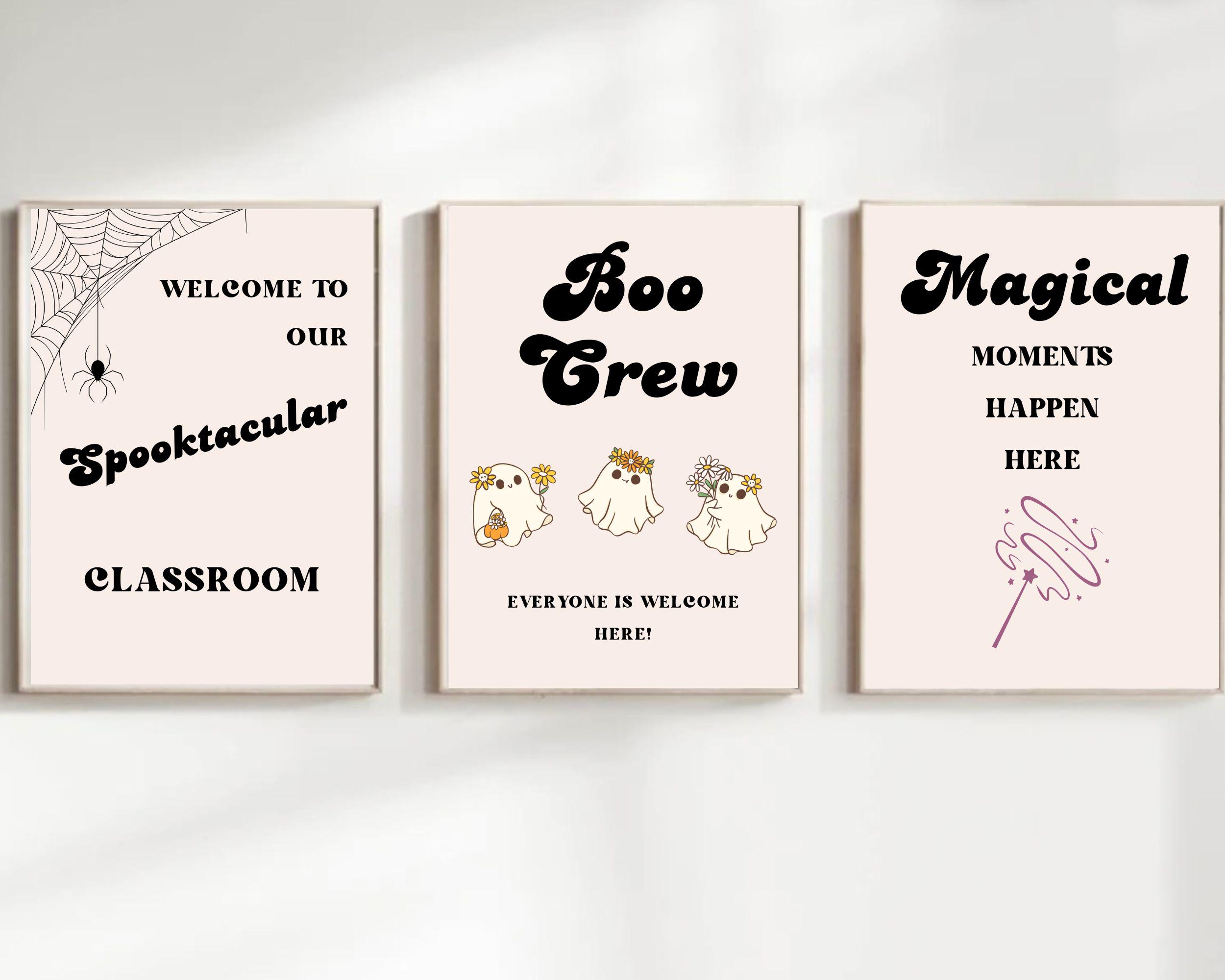 14 Retro Groovy Halloween Classroom Posters Halloween Bulletin Board ...