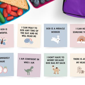 Scripture Lunchbox Notes Printable | Christian Affirmation Cards for ...