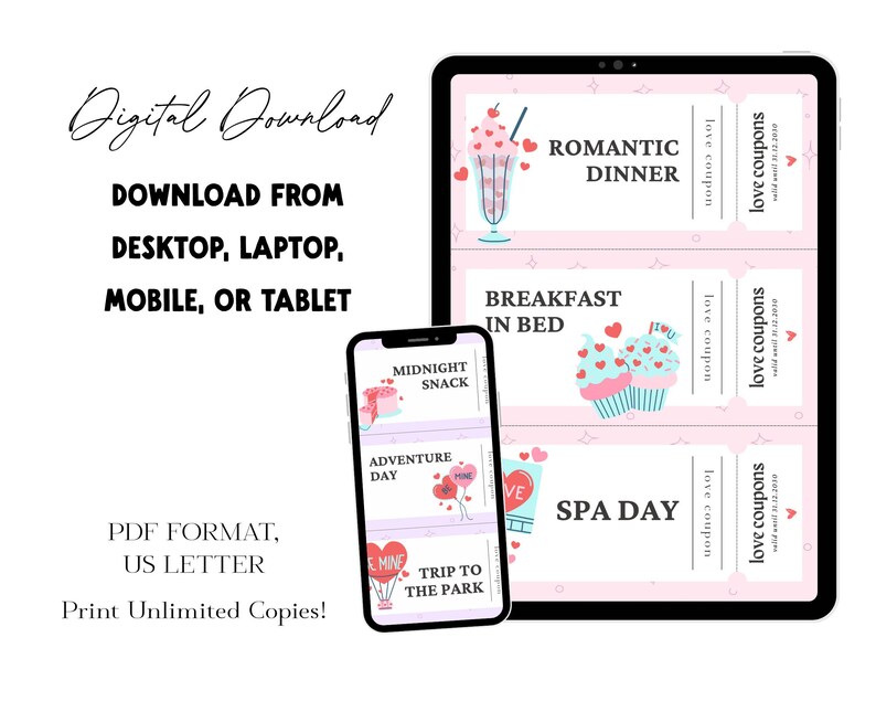 Valentine’s Day Printable Coupon Book | DIY Editable Love Coupons for ...