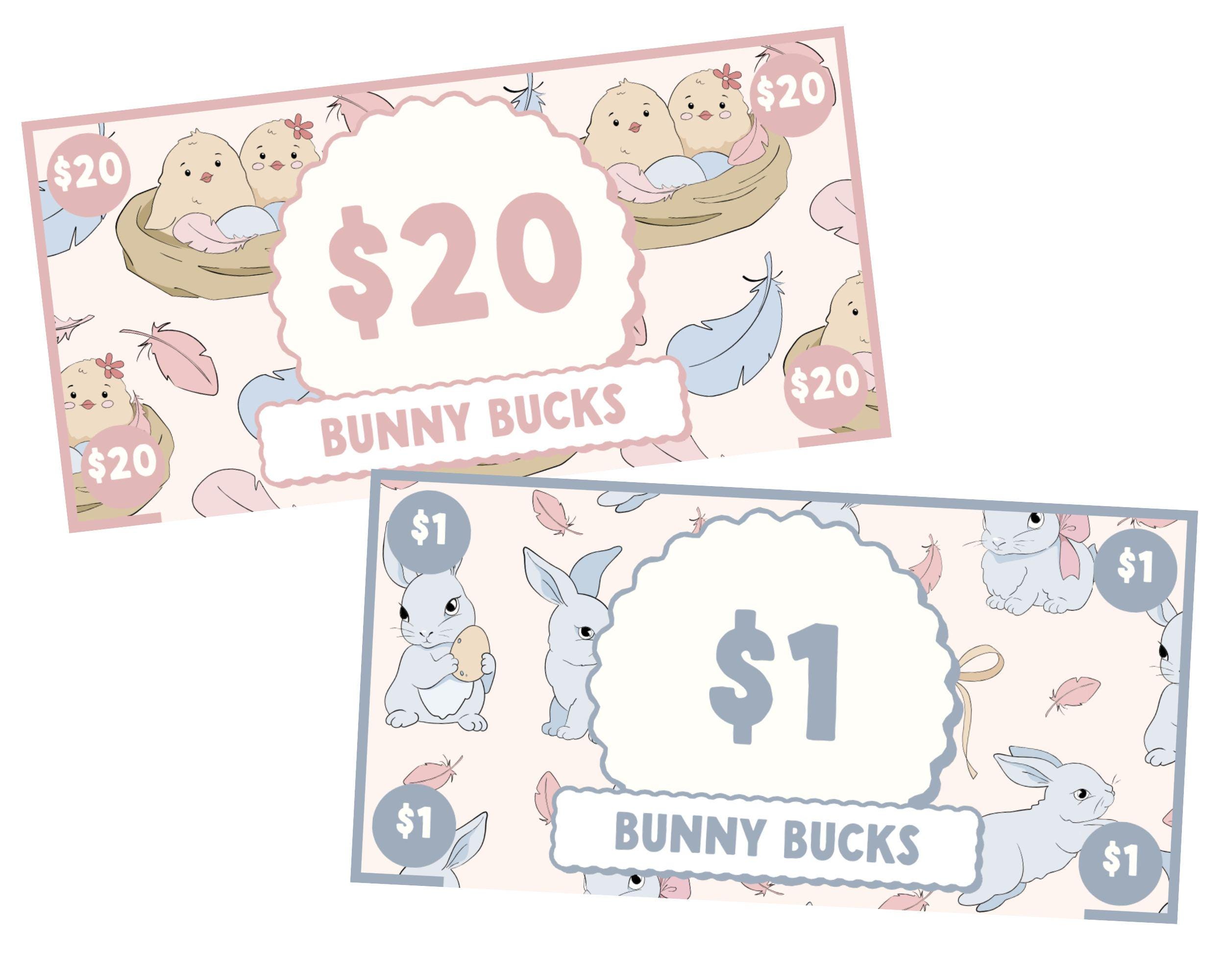 Easter Bunny Bucks Pretend Play Money | Non-candy Easter Basket Filler ...