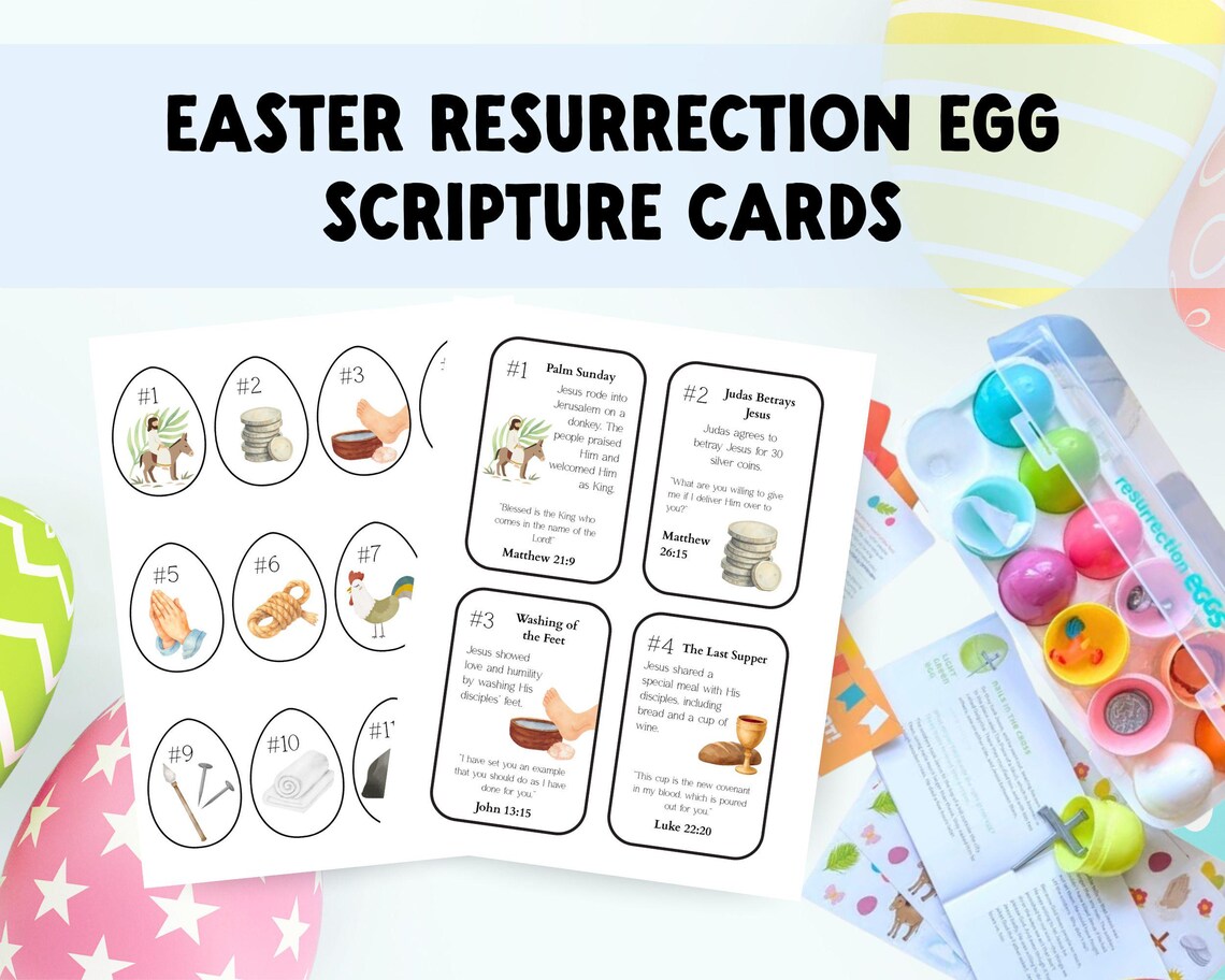 Religious Easter Story Cards for Resurrection Eggs- Christian Printable ...