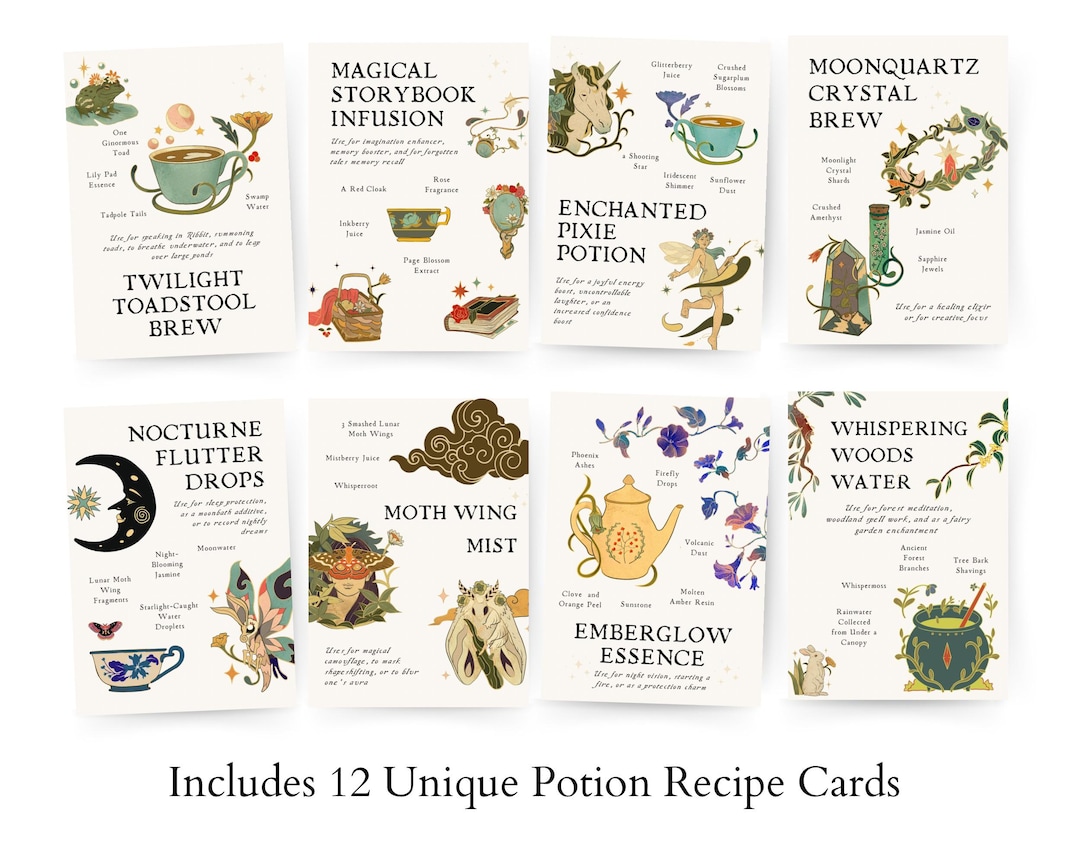 Fairy Magic Potions Recipe Cards | Printable Mud Kitchen Activity for ...