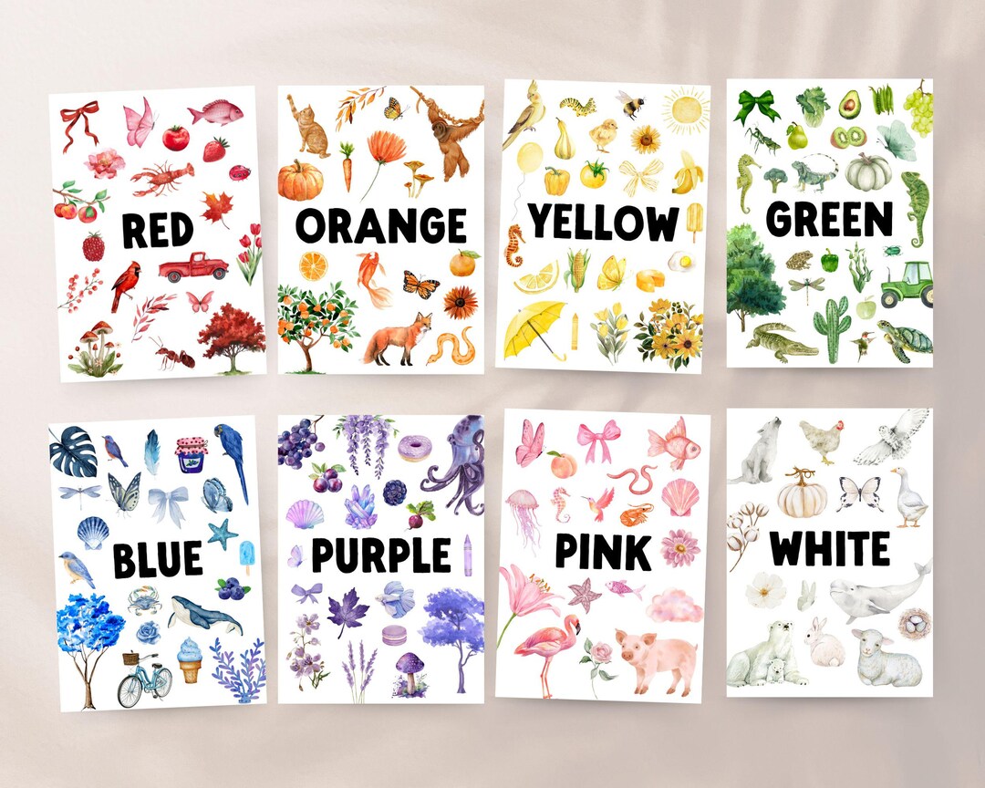 Printable Color Recognition Cards | Colors in Nature Toddler Flashcards ...
