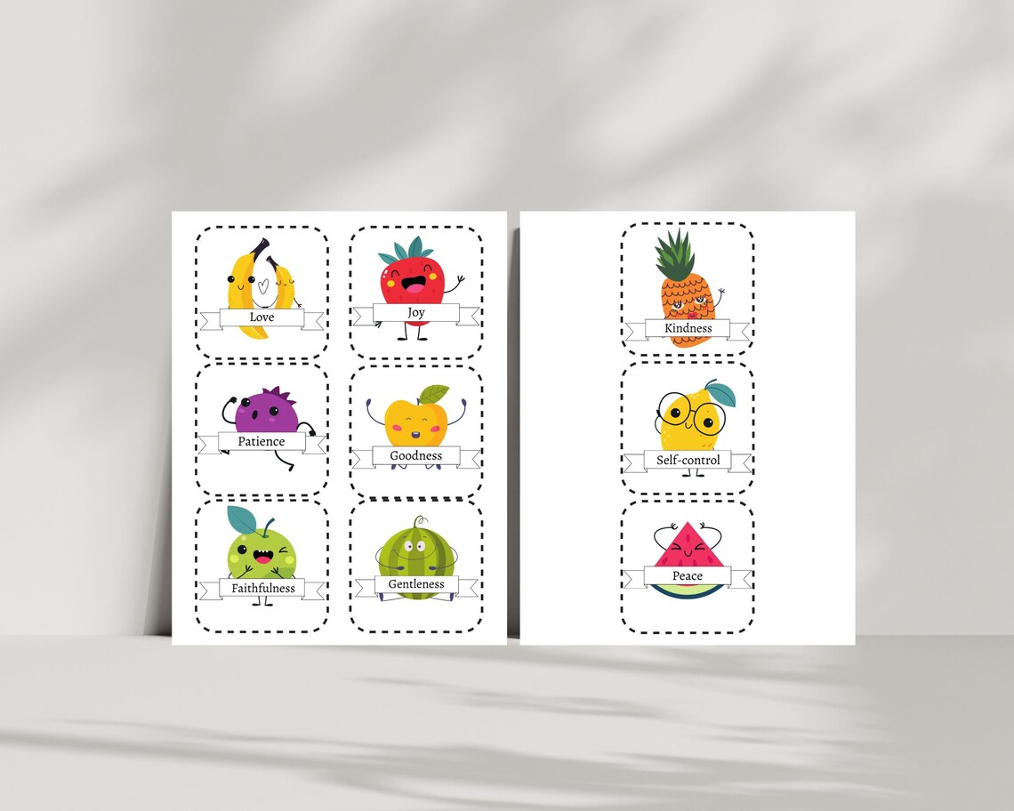 Fruits of the Spirit Bible Verse Matching Bible Busy Book Printable ...