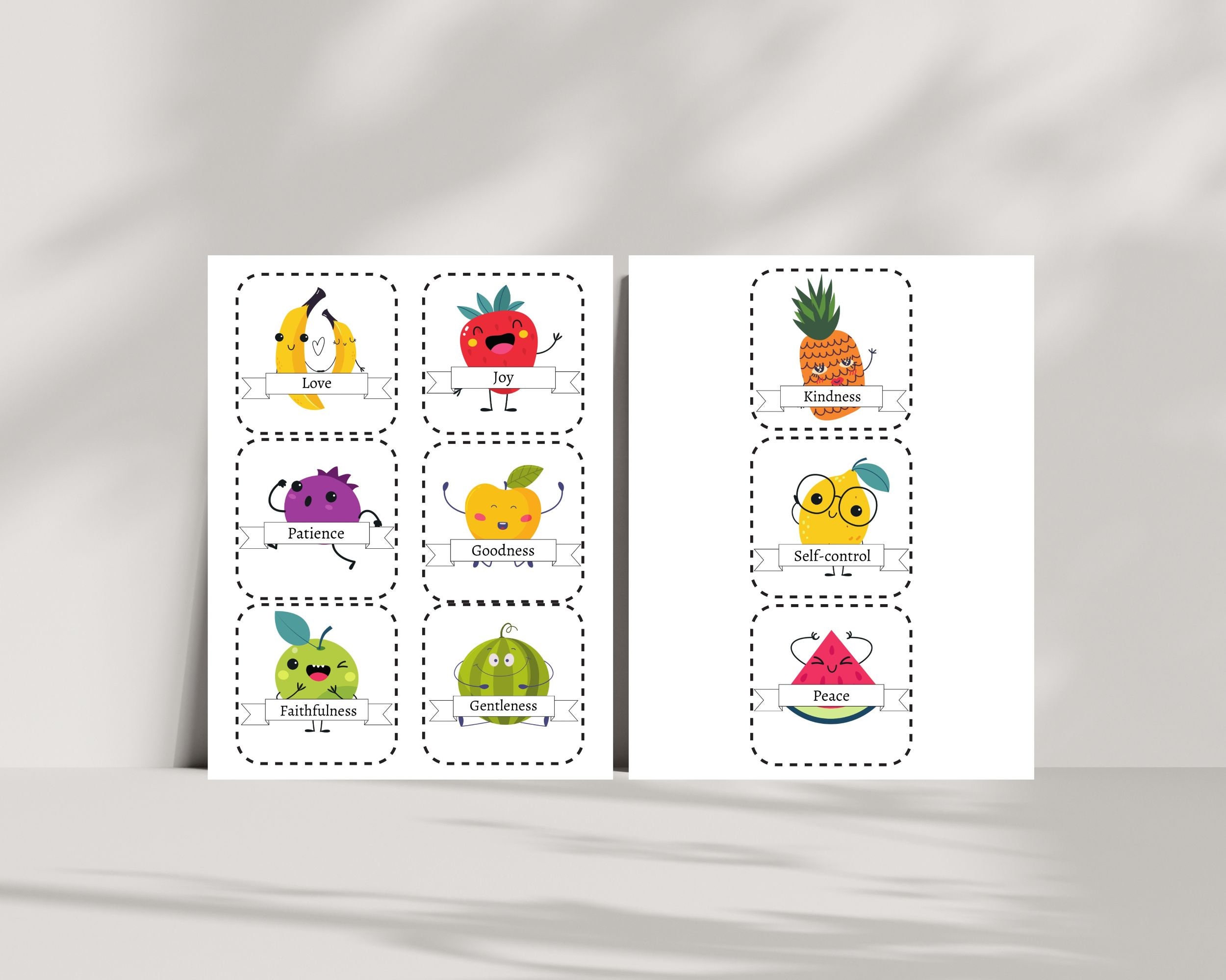 Fruits of the Spirit Bible Verse Matching Bible Busy Book Printable ...