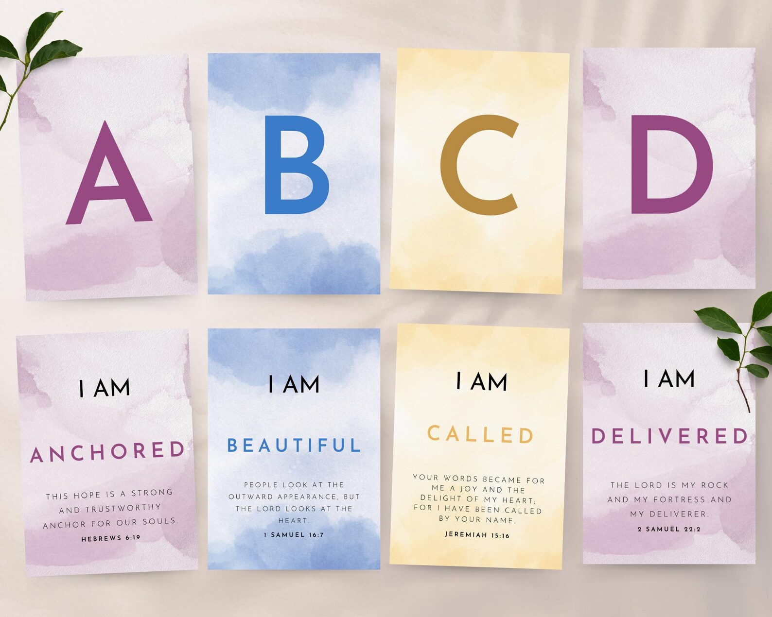 ABC Scripture Affirmation Cards | Alphabet Scripture Flashcards | Bible ...