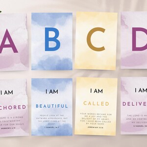 ABC Scripture Affirmation Cards | Alphabet Scripture Flashcards | Bible ...