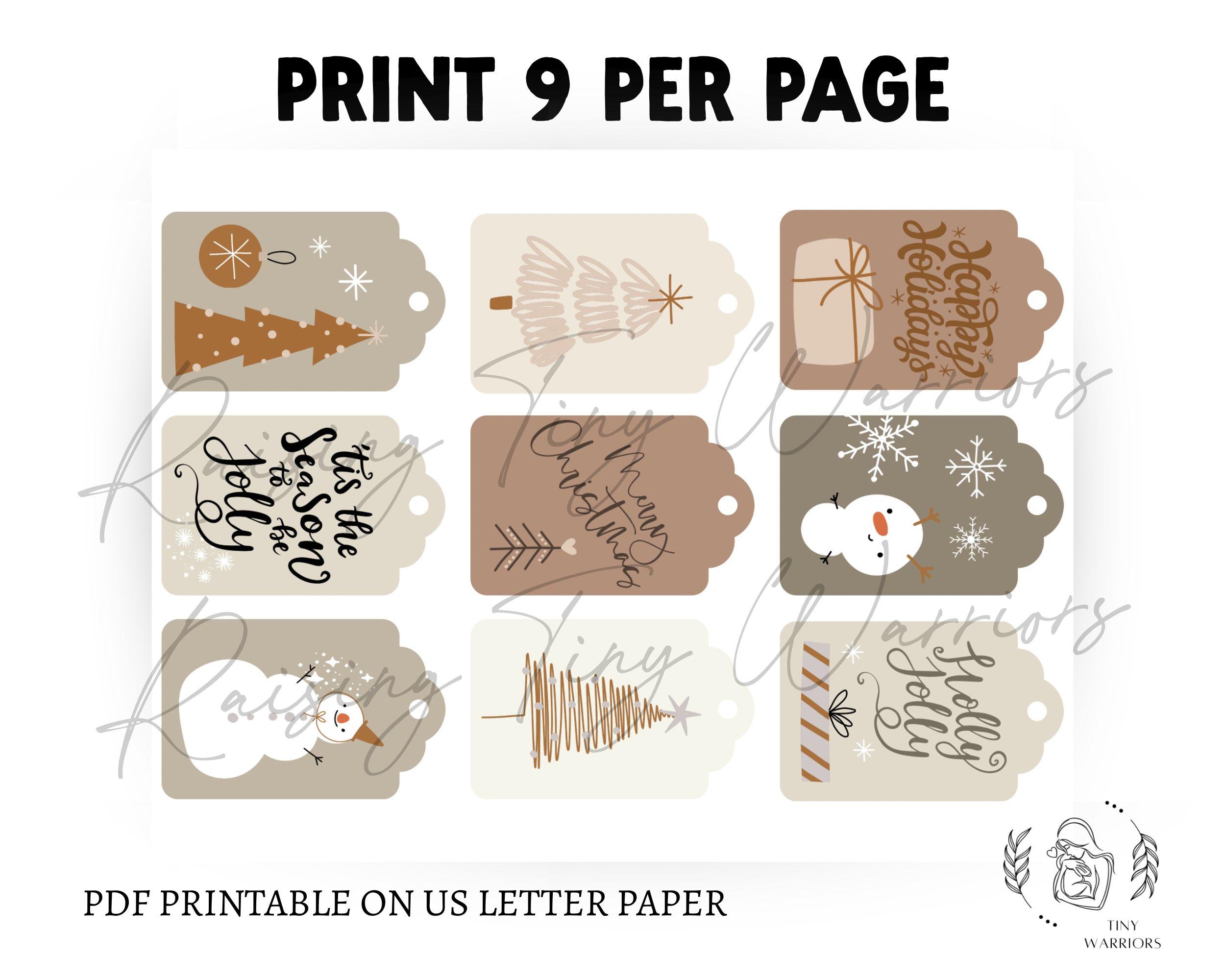 Boho Christmas Gift Tags Printable | Neutral Colors Holiday Tags With ...