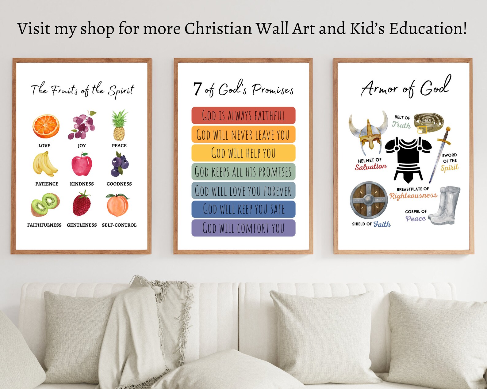 The Lords Prayer Wall Art Christian Scripture Print Kids Sunday School ...