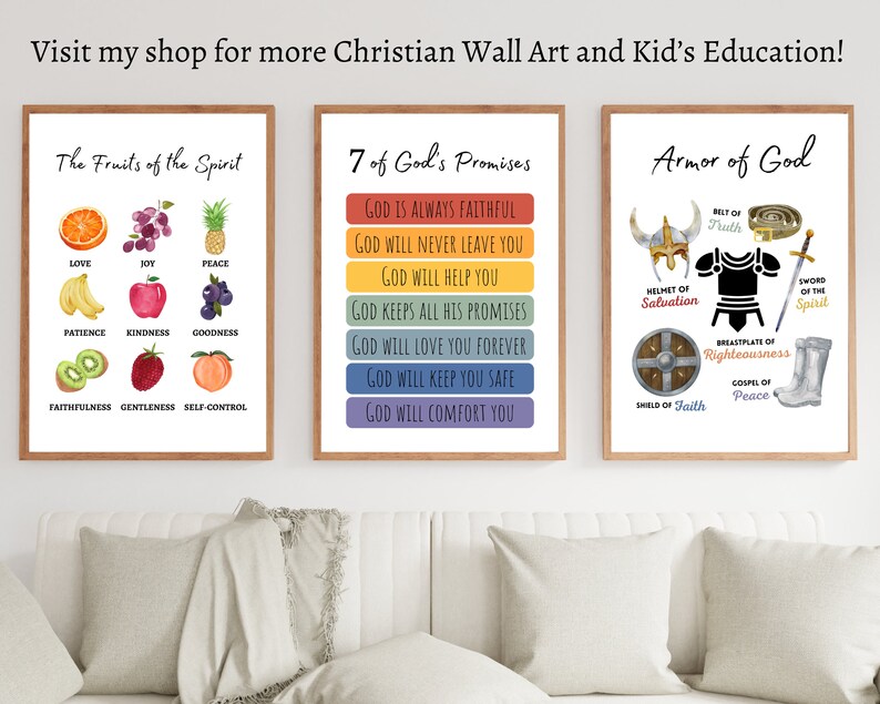 The Lords Prayer Wall Art Christian Scripture Print Kids Sunday School ...