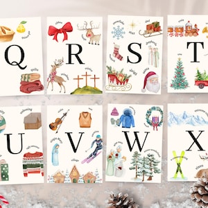 Winter Alphabet Cards: Printable Christmas ABC for Nature Study ...