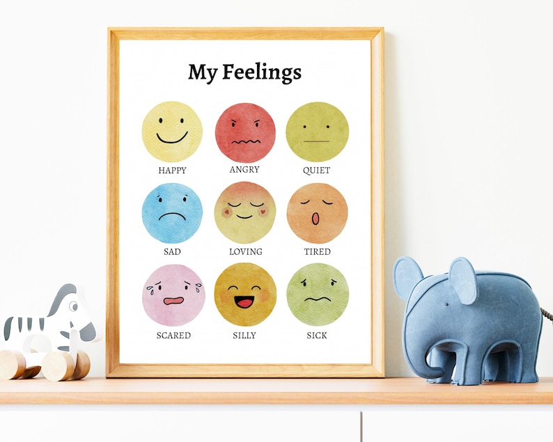 Feelings Chart for Kids Printable Social Emotional Learning Calming ...