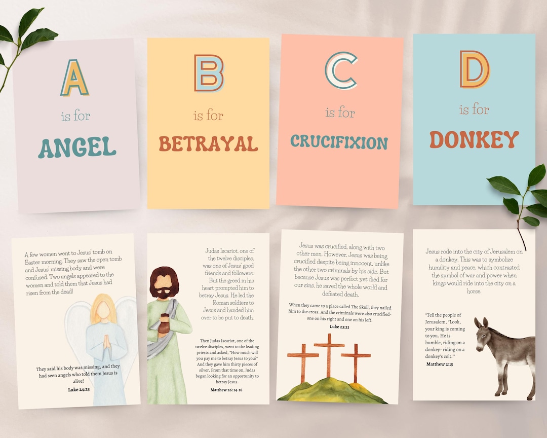 Easter ABC Scripture Cards Printable | Christian Easter Basket Filler ...
