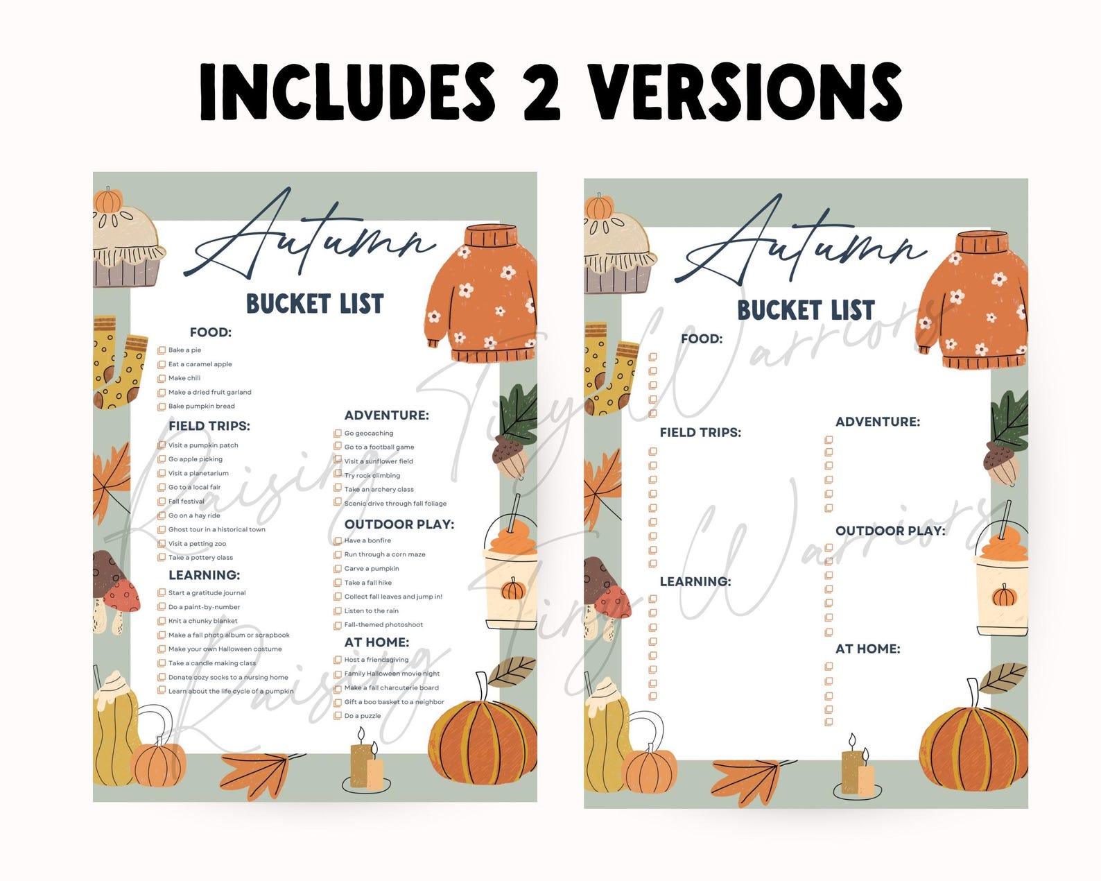 Kids Autumn Bucket List | Printable Fall Activity Checklist | Fall to ...