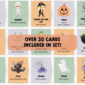 Halloween Movement Cards, Educational Preschool Fall Activity ...