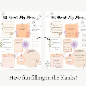 Mom’s Favorite Things | Personalized Mother’s Day Questionnaire | All ...