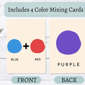 30 Toddler Color Flashcards Printable Montessori Color Mixing Education ...