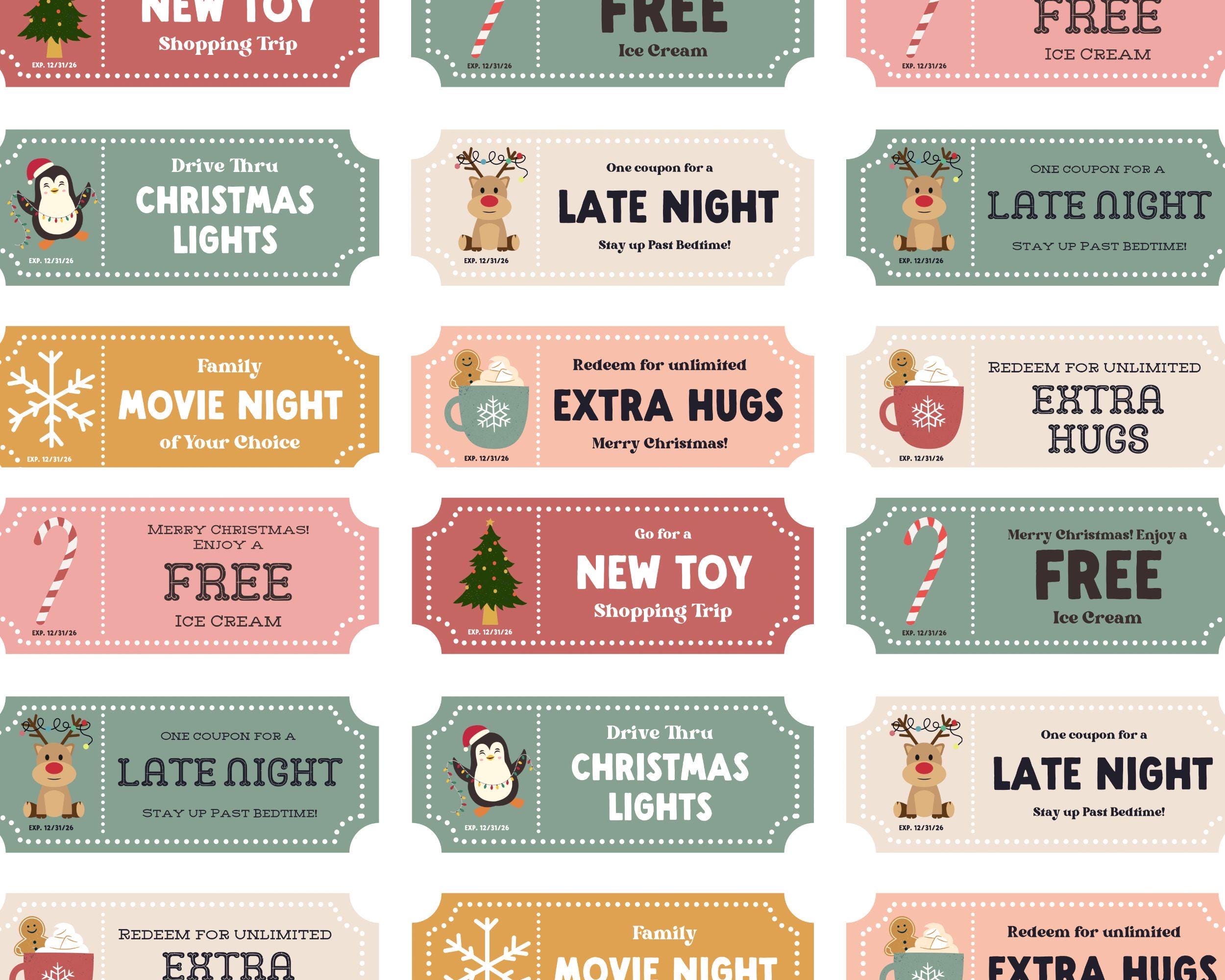 Personalized Christmas Coupon Book: Printable Holiday Reward Cards for ...