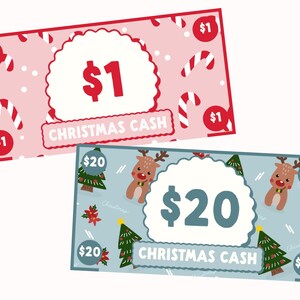 Christmas Cash Pretend Play Money for Kids | Stocking Stuffer Reward ...