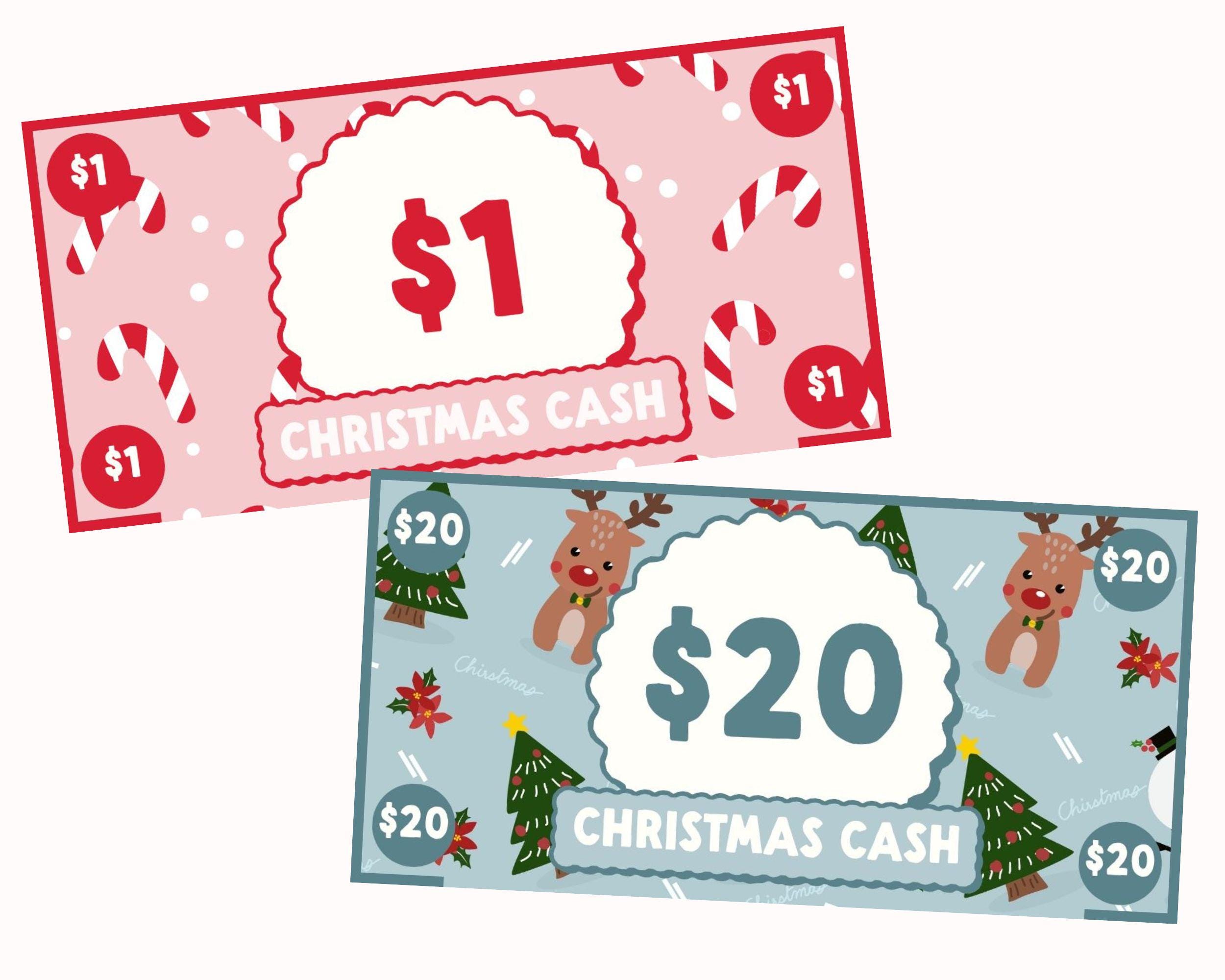 Christmas Cash Pretend Play Money for Kids | Stocking Stuffer Reward ...