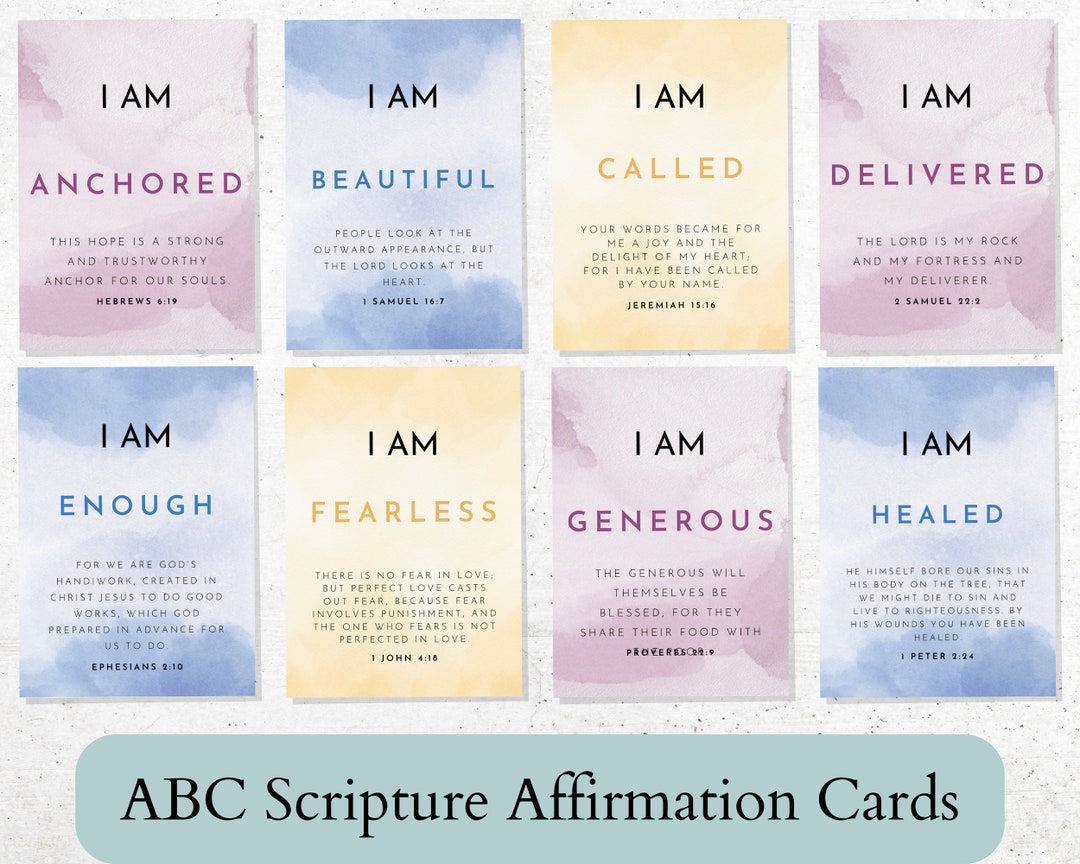 Scripture Affirmation Cards ABC Scripture Flashcards Bible - Etsy