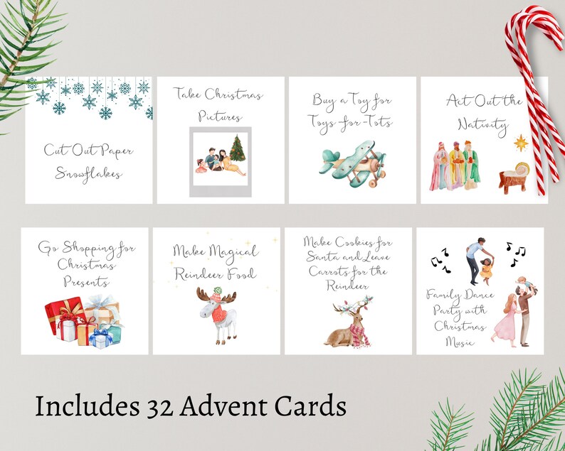 Christmas Advent Bucket List Printable Advent Activity Cards for Kids ...