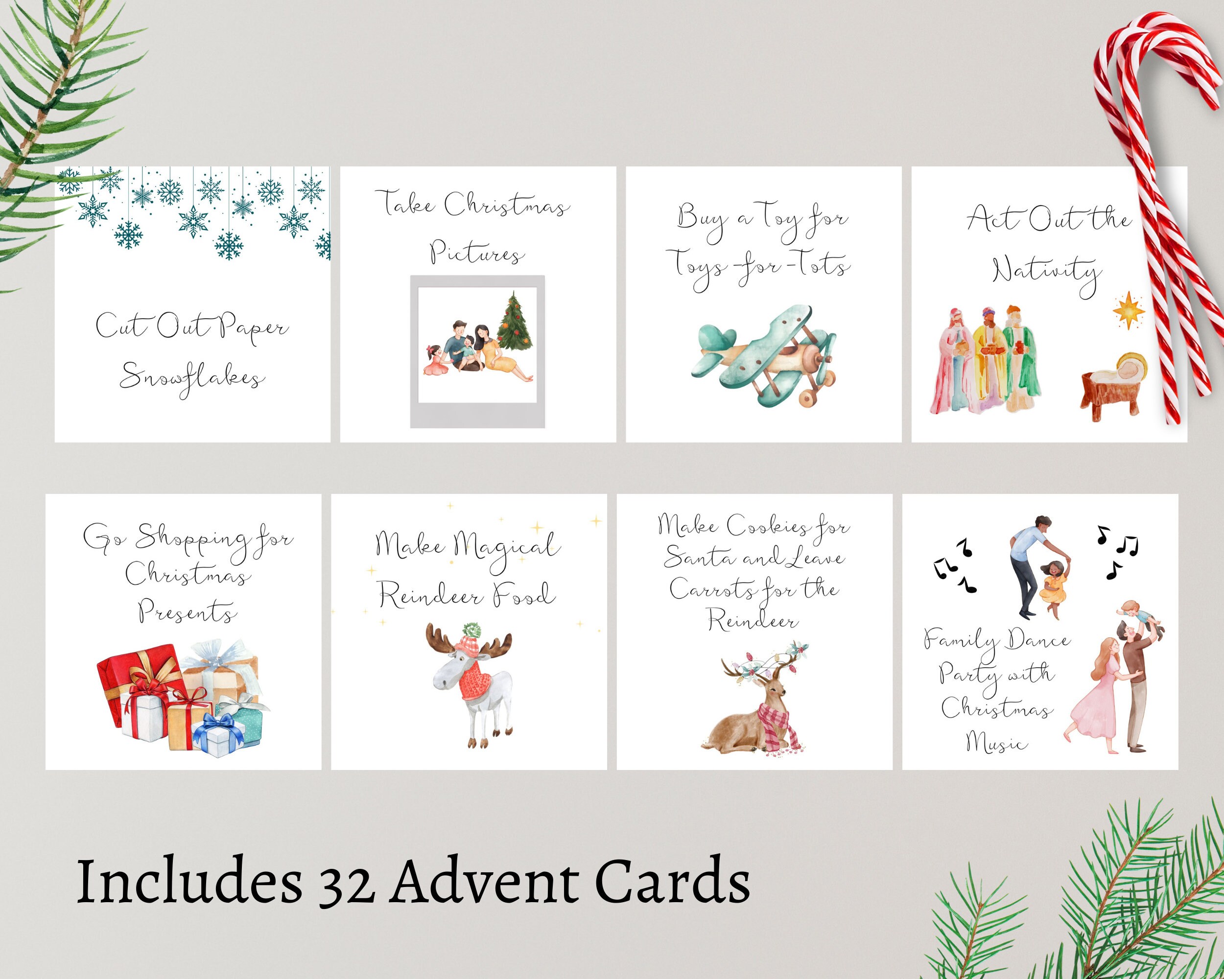 Christmas Advent Bucket List Printable Advent Activity Cards for Kids ...