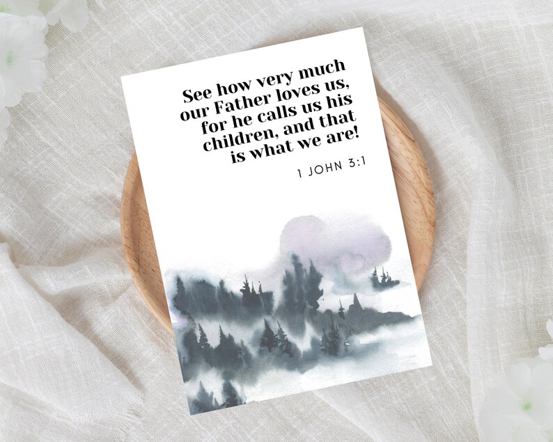 Gods Love Bible Verse Cards Valentine Card Set Daily Bible Verse Love ...