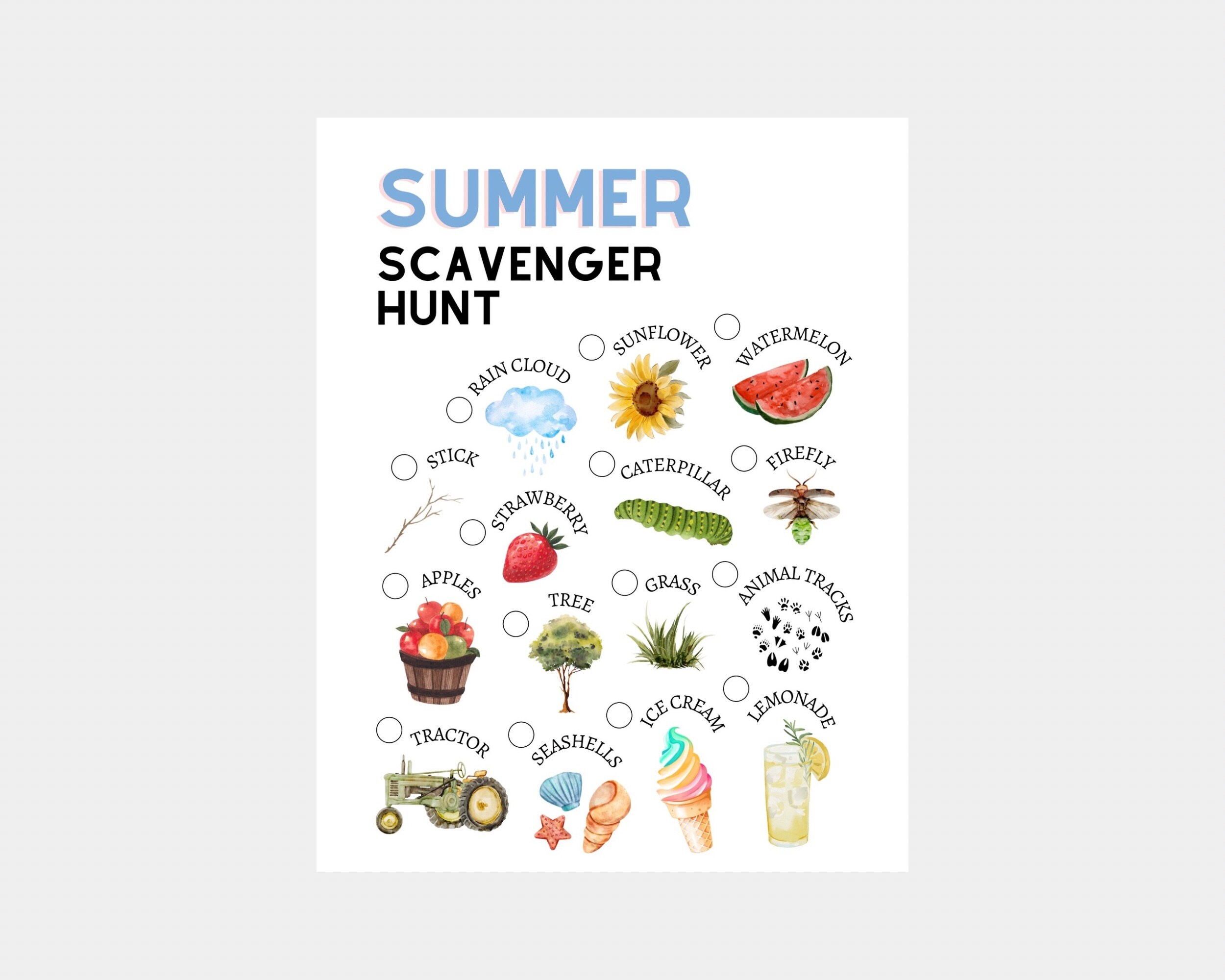 Four Seasons Nature Scavenger Hunt Bundle | Toddler Printable Outdoor ...