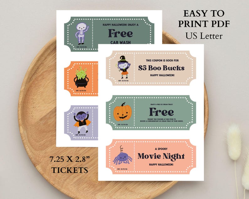 Printable Halloween Reward Coupons for Kids: Non-candy Alternative for ...