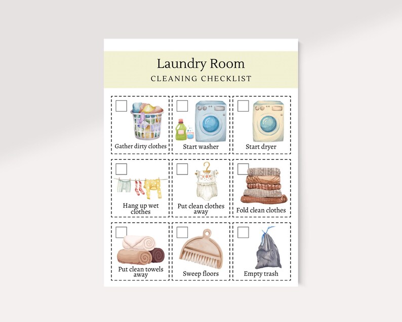 Kids Cleaning Checklists With Visual Images | Daily Routine Chore ...
