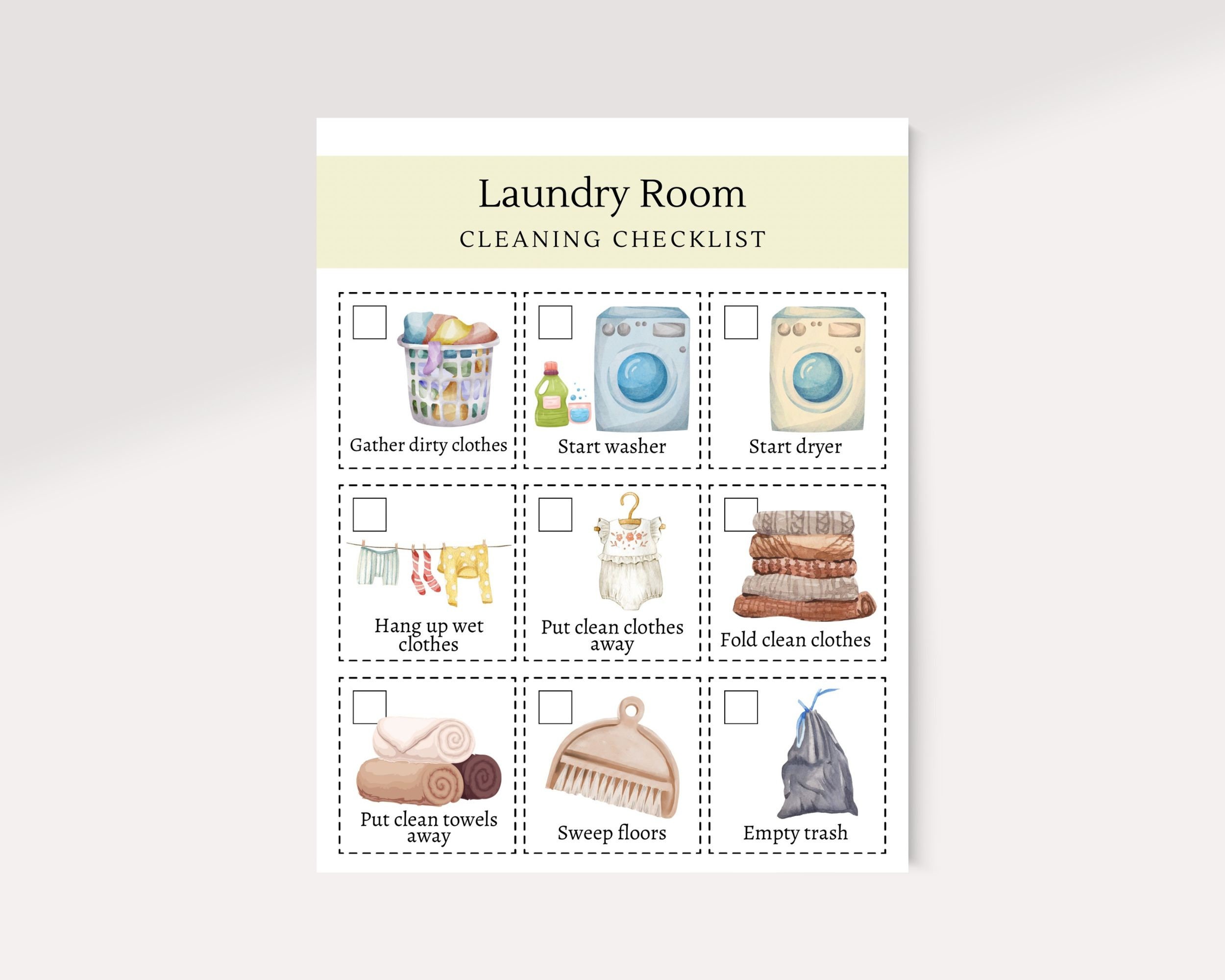 Kids Cleaning Checklists With Visual Images Kids Daily Routine Chore ...