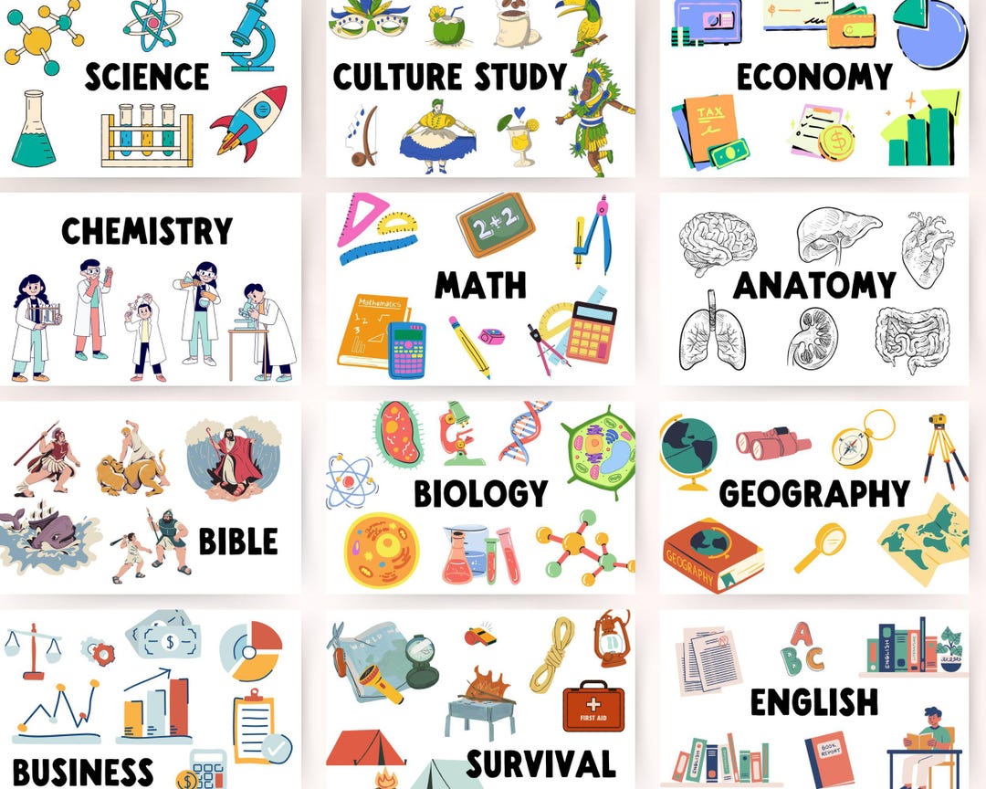 Colorful School Subject Labels for Classroom Storage Bins & Rolling ...