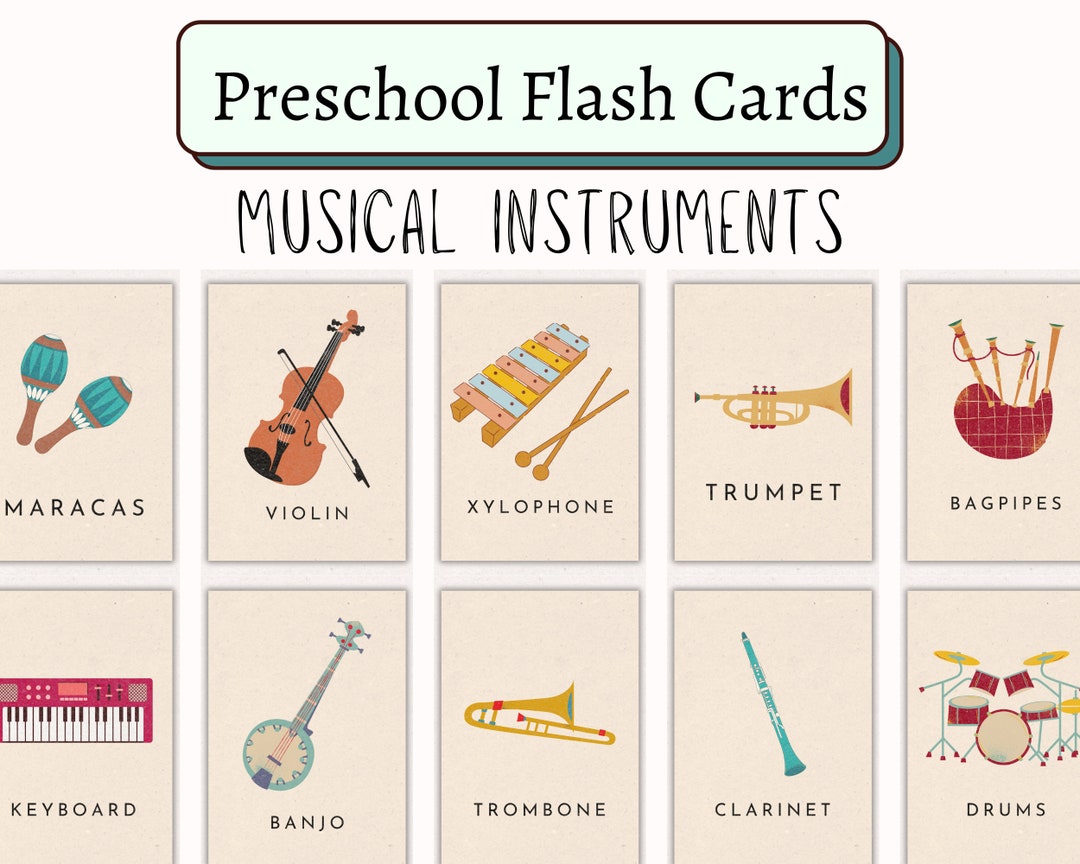 24 Montessori Musical Instruments Flashcards Music Education Learning ...