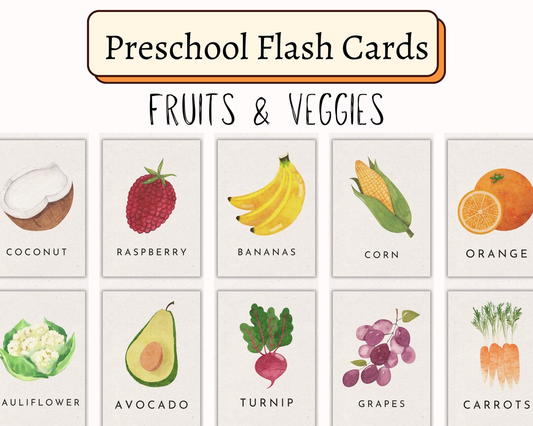 32 Fruits and Vegetables Flashcards Farmers Market Montessori Cards ...